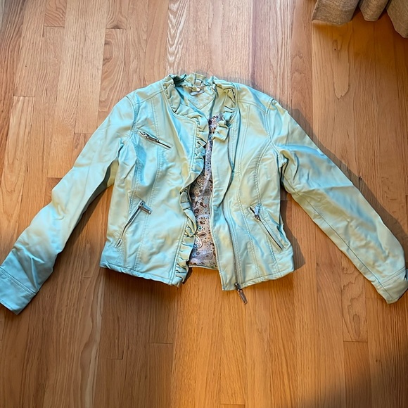 Jou Jou | Jackets & Coats | Mint Green Faux Leather Jacket | Poshmark